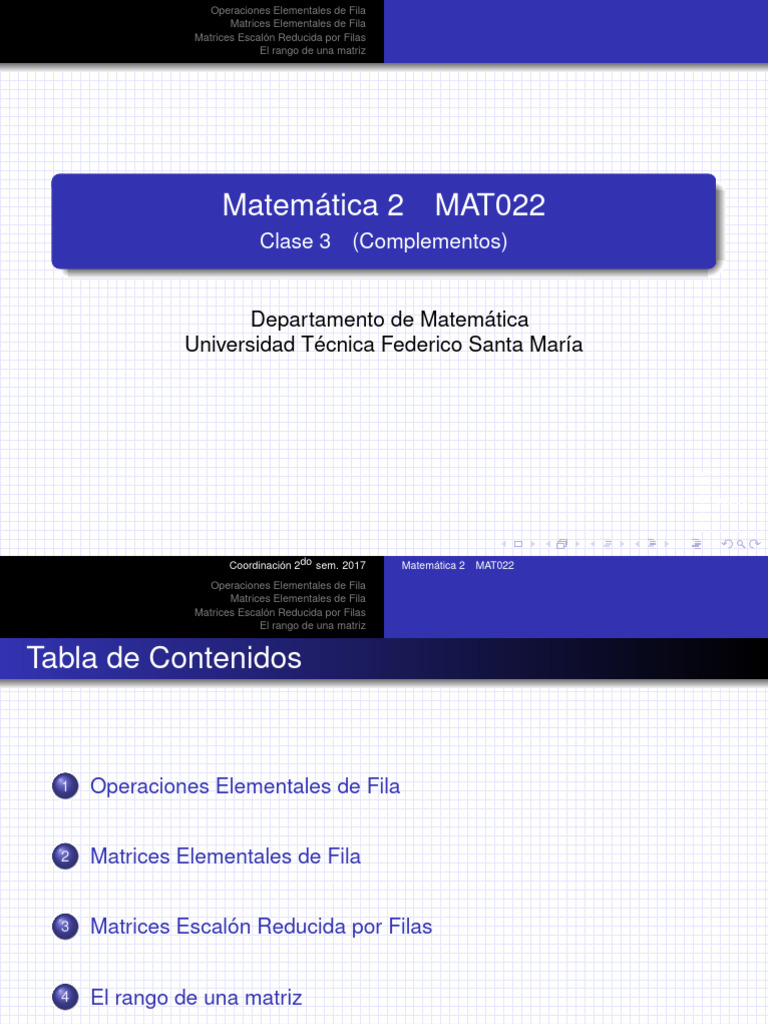 Operaciones Elementales de Fila - Algebra Lineal | PDF | Matriz ...