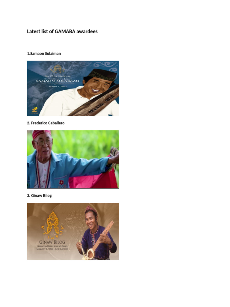 Lista de ganadores GAMABA 2025 | PDF