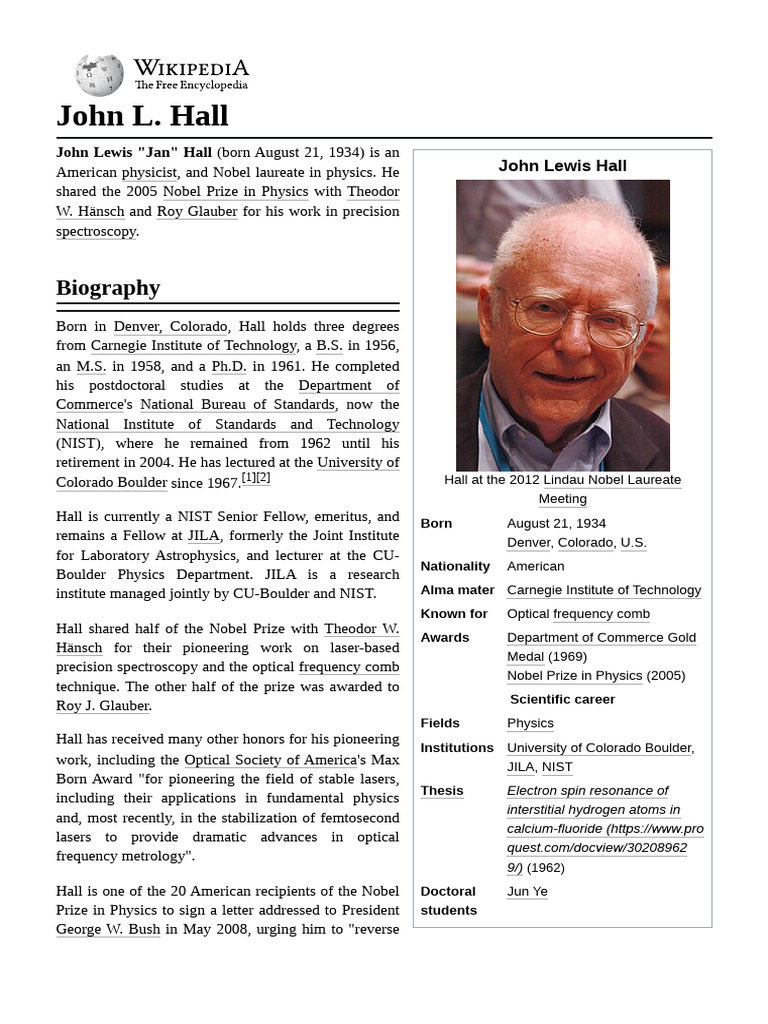 John L. Hall | PDF | Optics