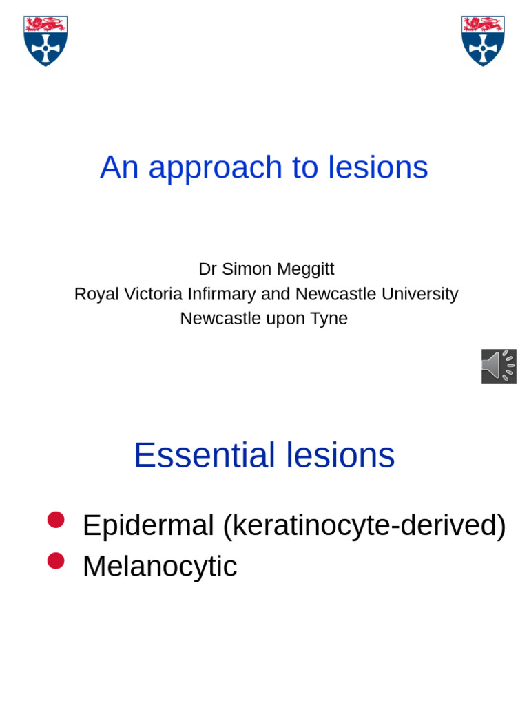 Dermatology Lesion Guide | PDF | Integumentary System | Causes Of Death