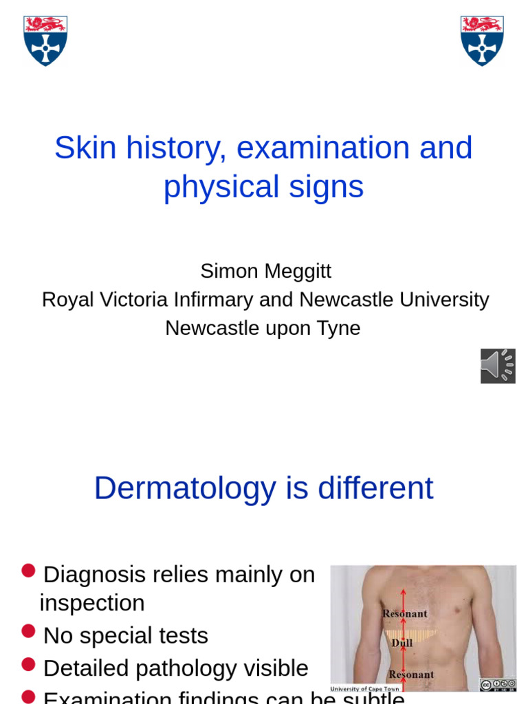 Skin History, Examination and Physical Signs | PDF | Dermatitis | Epidermis