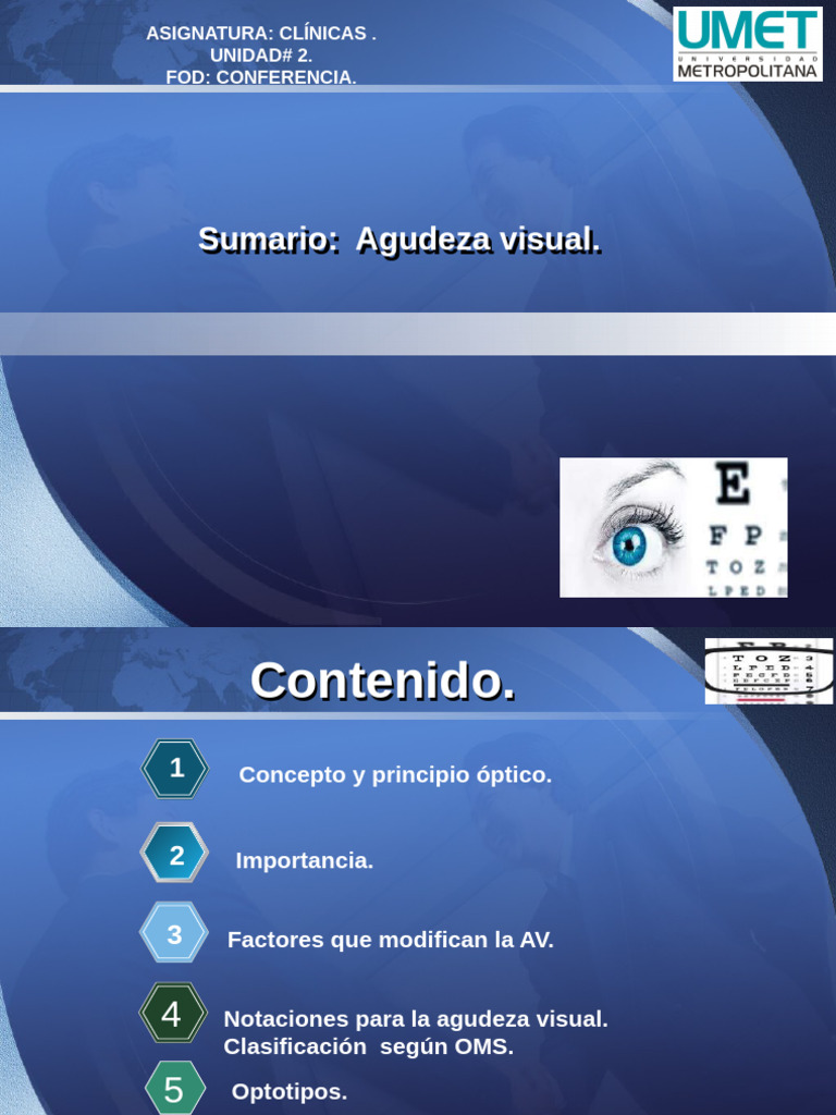 Clase 3.agudeza Visual. | PDF | Percepción visual | Agudeza visual