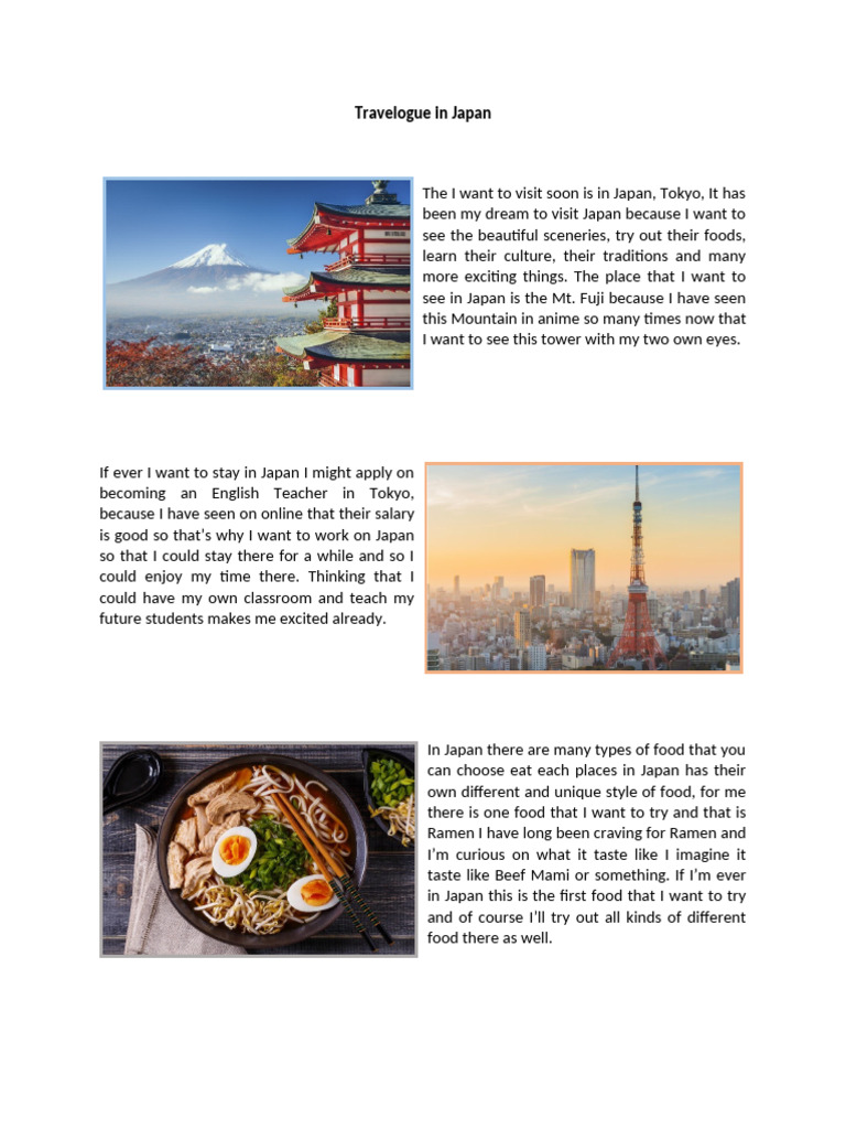 Travelogue in Japan | PDF