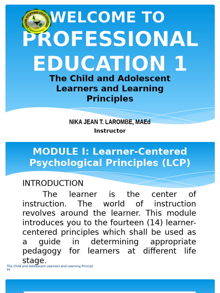 Prof Ed 1 Lesson 1 - 015619 | PDF | Learning | Motivational