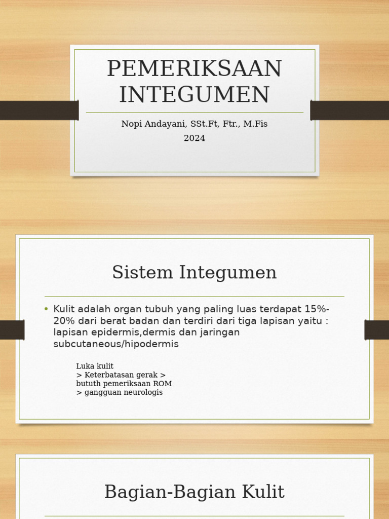 Pemeriksaan Integumen | PDF | Kesehatan Holistik