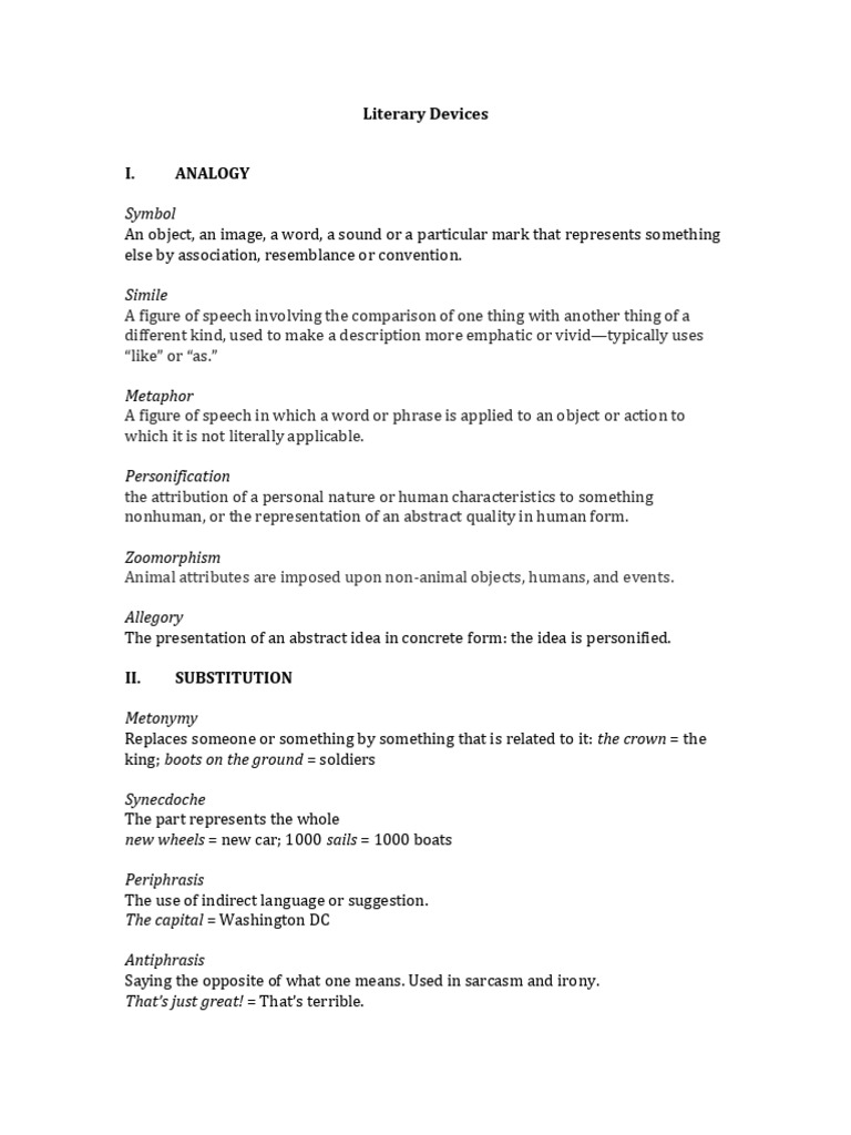 Essential Literary Devices Explained | PDF | Language Arts & Discipline
