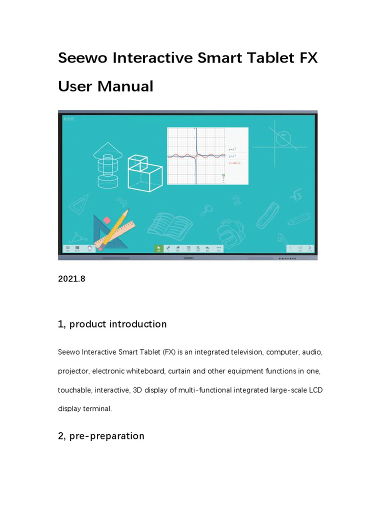 Seewo Interactive Smart Tablet FX User Manual | PDF | Computer Keyboard | Mobile App