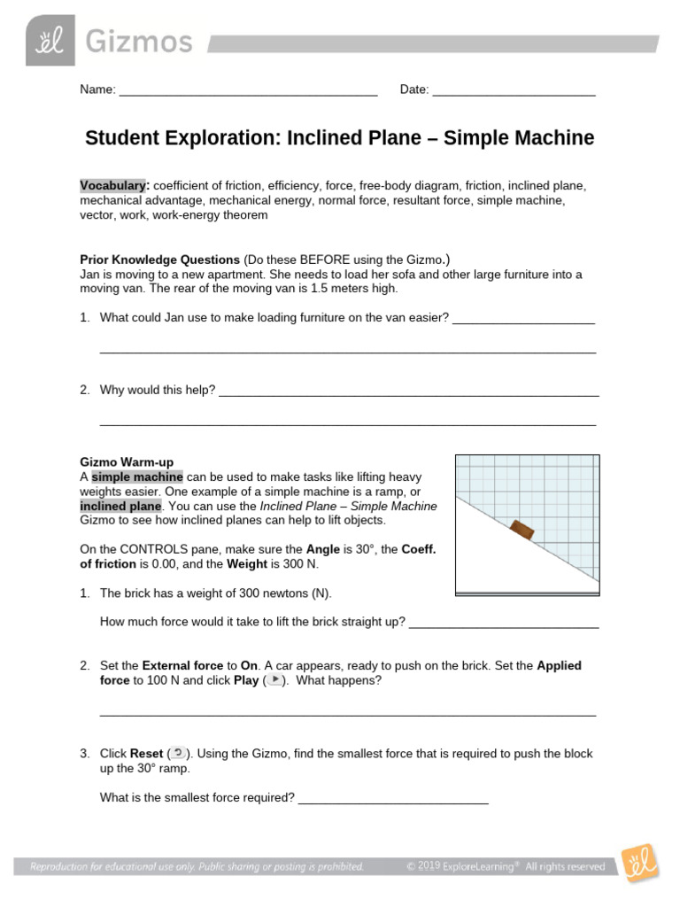 Lab Report Inclined Plane Simple Machine | PDF | Force | Friction