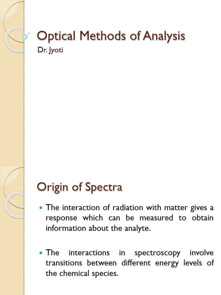 Optical Methods of Analysis | PDF | Emission Spectrum | Ultraviolet ...