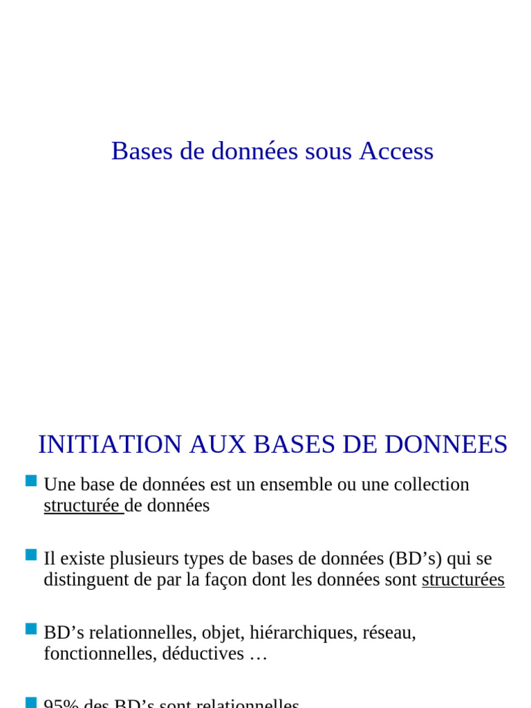 Introduction aux bases de données Access | PDF | Bases de données | Données
