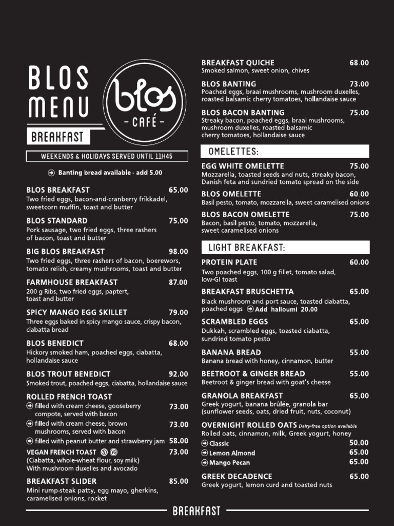 Blos-Menu Updated July2017 Webver | PDF