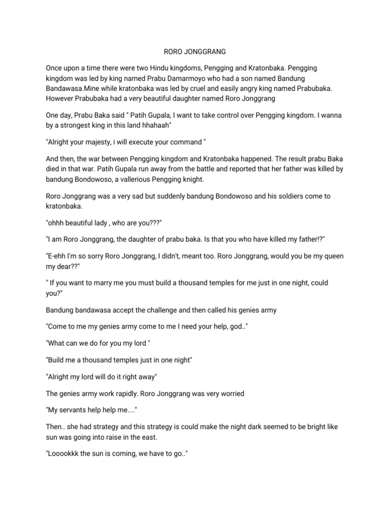 Roro Jonggrang | PDF