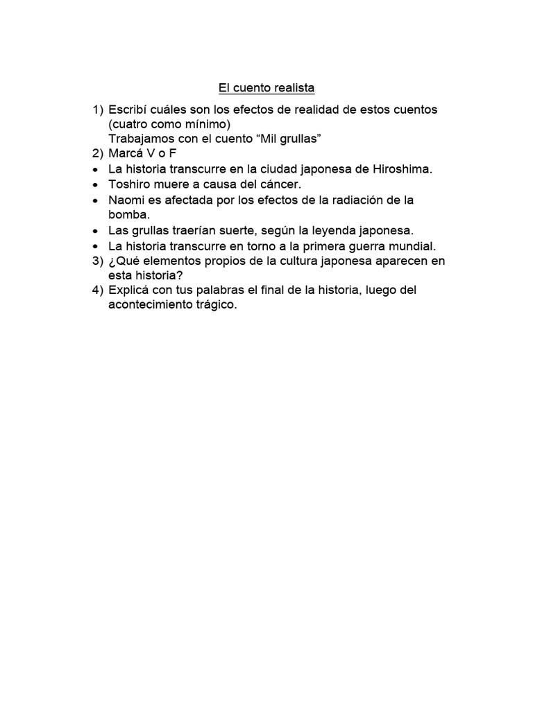 El Cuento Realista | PDF