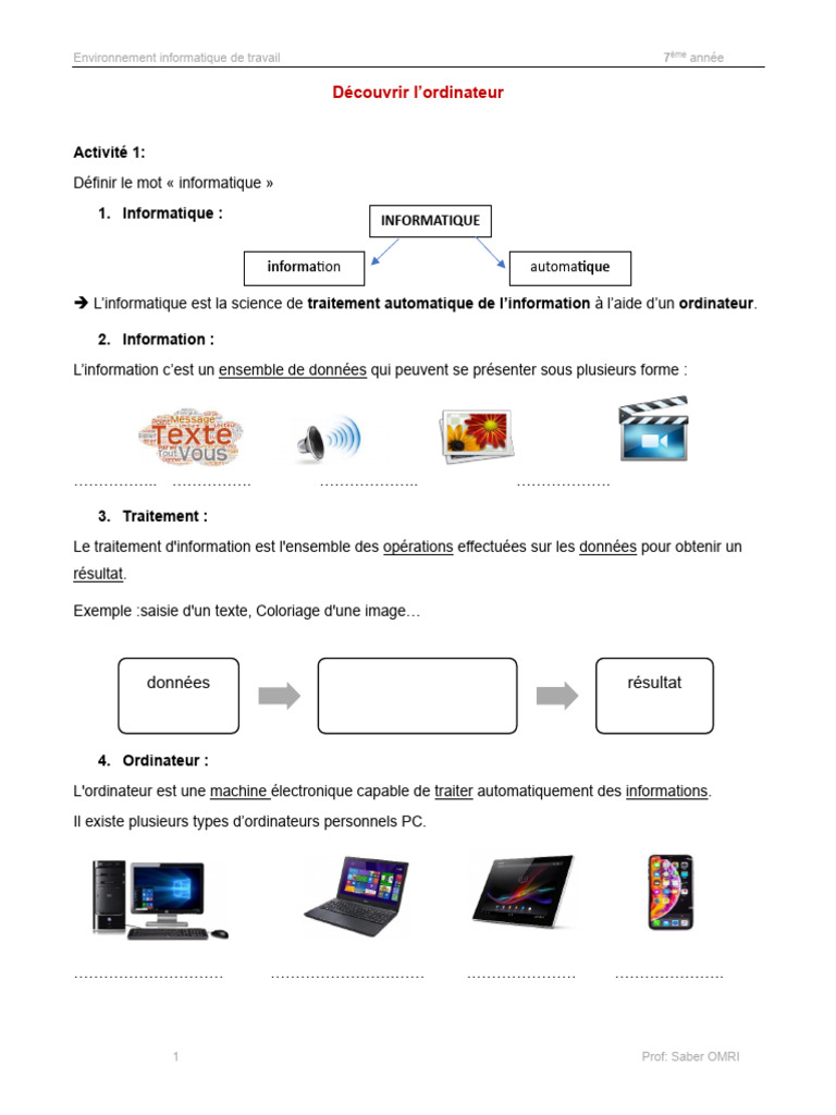 Découvrir L'ordinateur | PDF | Informatique | Mémoire (informatique)