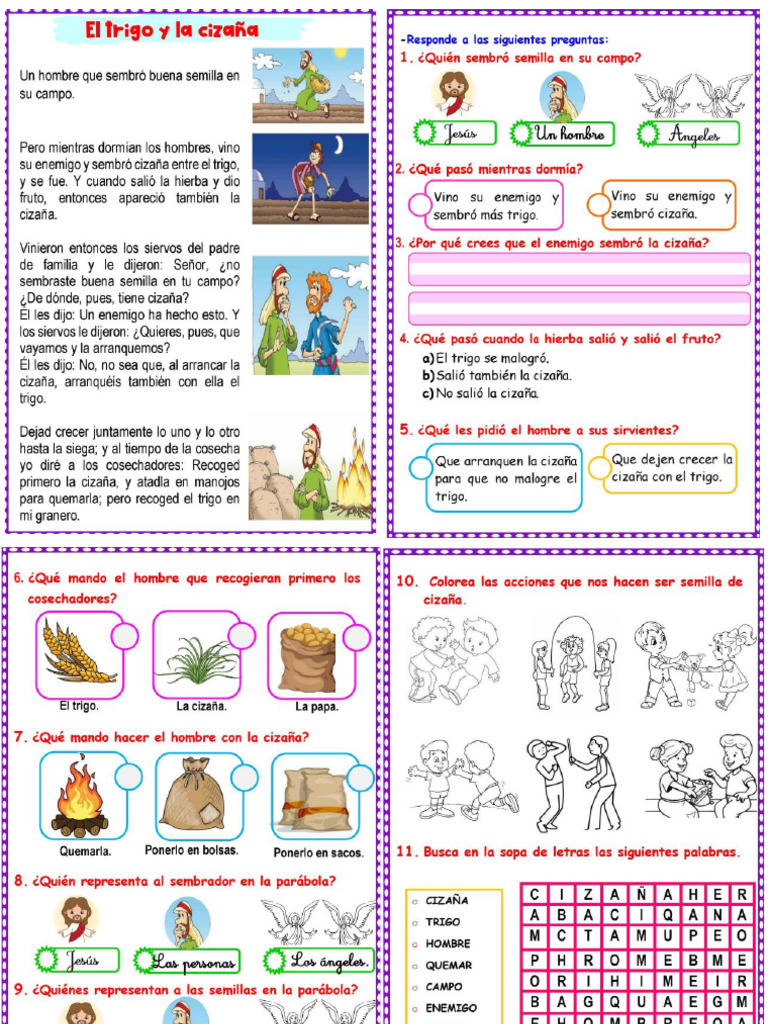 El Trigo y La Cizaña Ficha | PDF