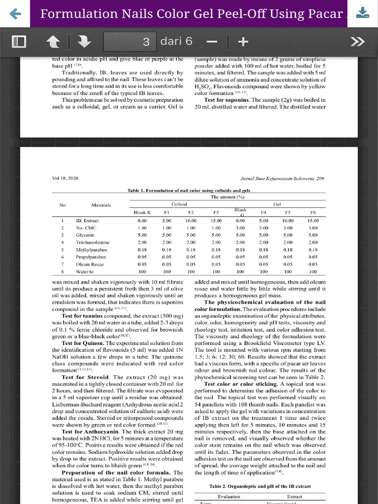 Nail Color Gel Formulation with IB Extract | PDF | Chemical Substances ...