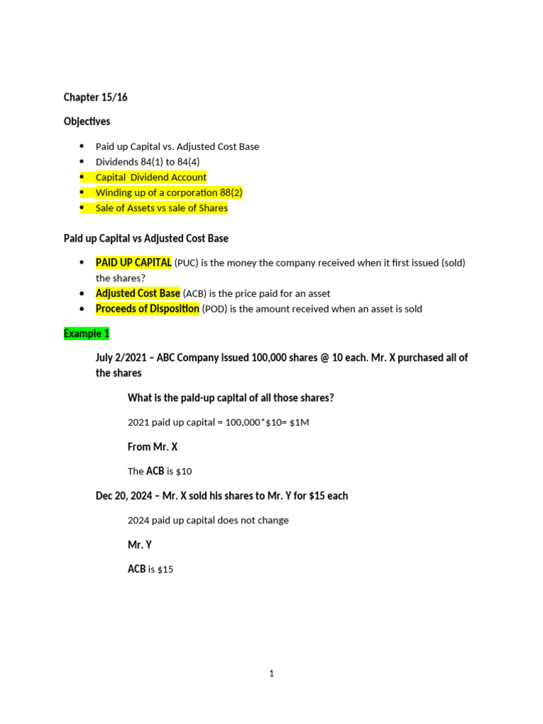 Week 6 & 7 - Chapter 15-16 | PDF | Dividend | Capital Gain Week 6 & 7 - Chapter 15-16 | PDF | Dividend | Capital Gain