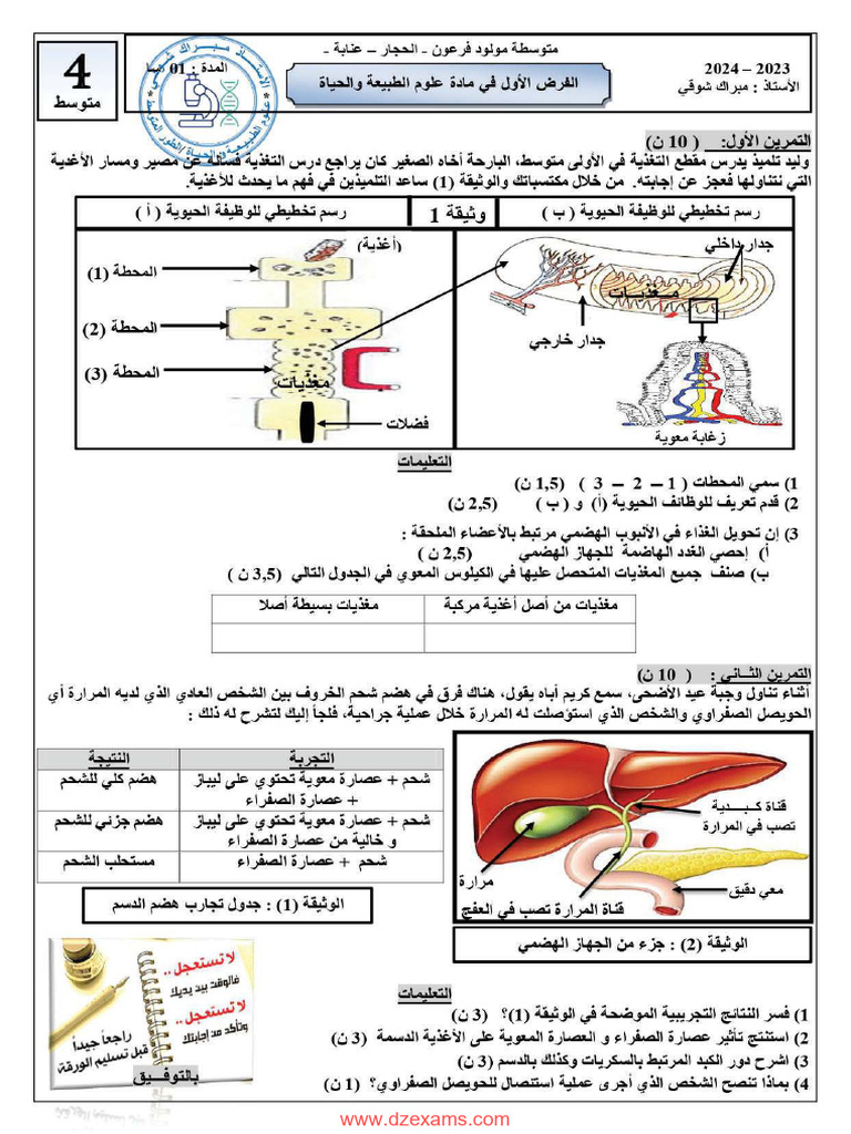 Algerian School Exams Resources | PDF