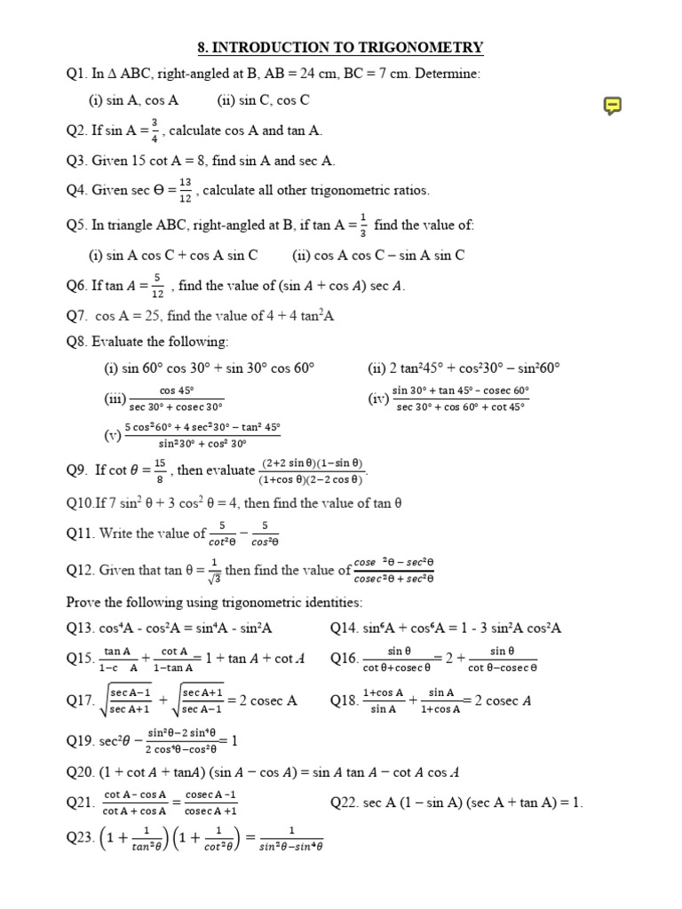Trigonometry Concepts and Problems | PDF | Trigonometry | Geometric ...