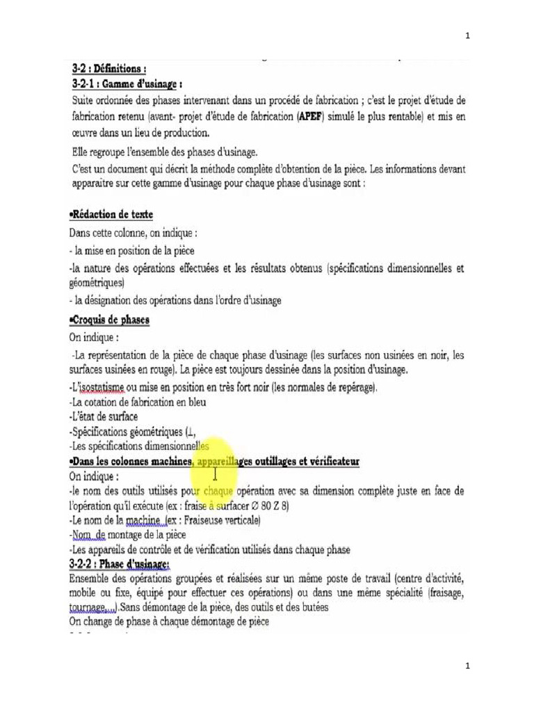 Gamme D'usinage | PDF