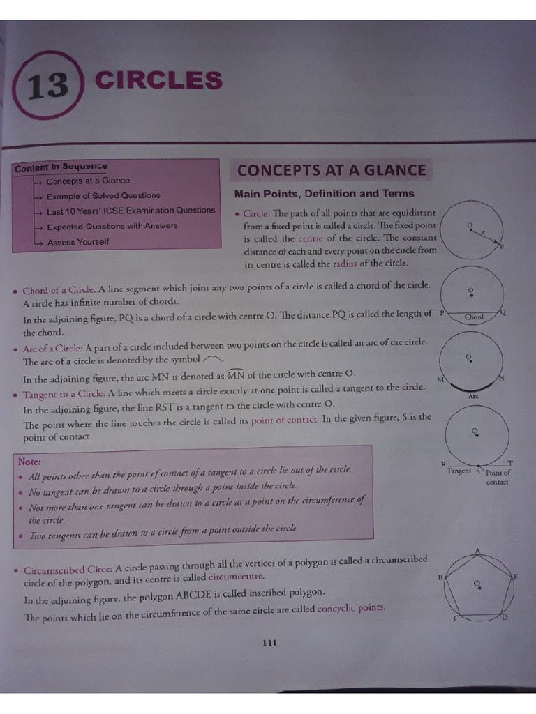 (Circle) Class 10 Icse | PDF