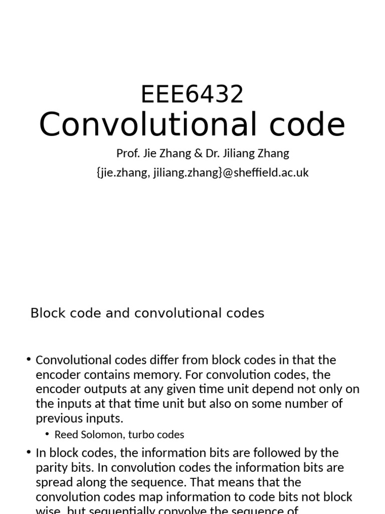 EEE6432 Convolutional Code | PDF | Discrete Mathematics | Computer Programming