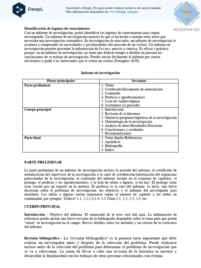 Estructura Del Informe de Investigación Es | PDF | Bibliografía | Cuestionario