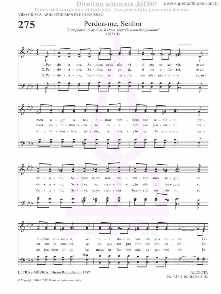 Perdoa Me Senhor - Hino de Confissão | PDF
