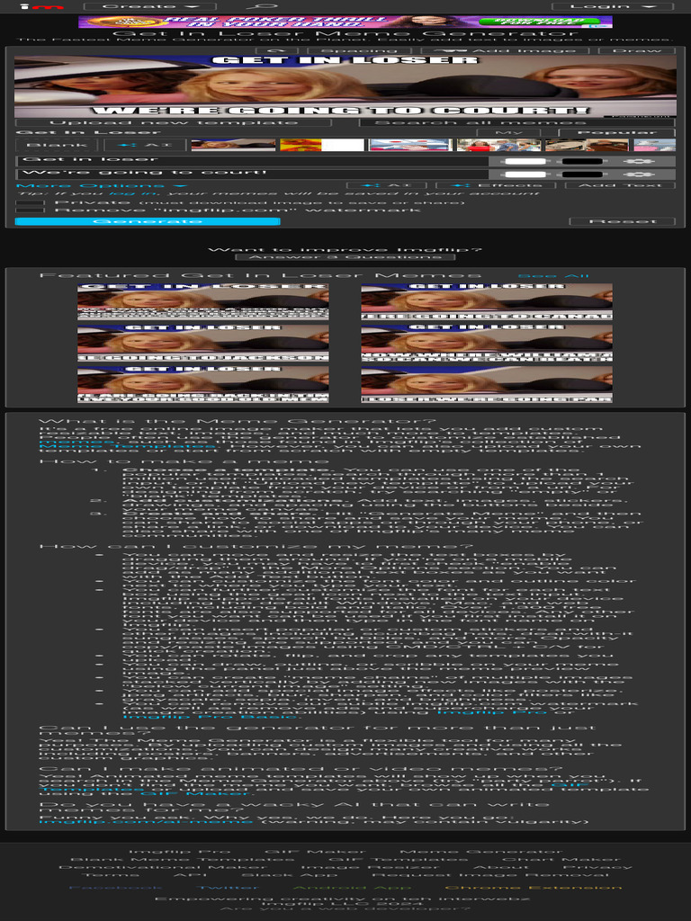 Get in Loser Meme Generator - Imgflip | PDF | Software | Computing