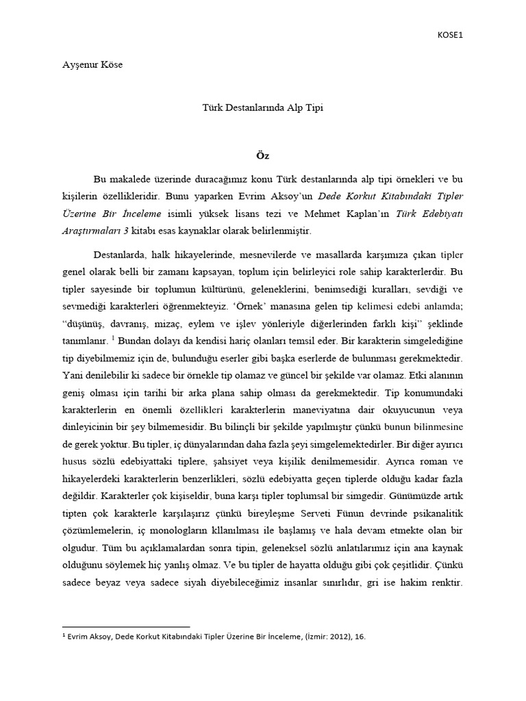 Turk Destanlarinda Alp Tipi | PDF