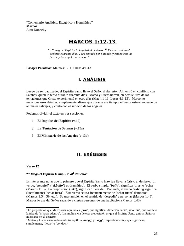Marcos 1 12 13 PDF Sat n Pecado