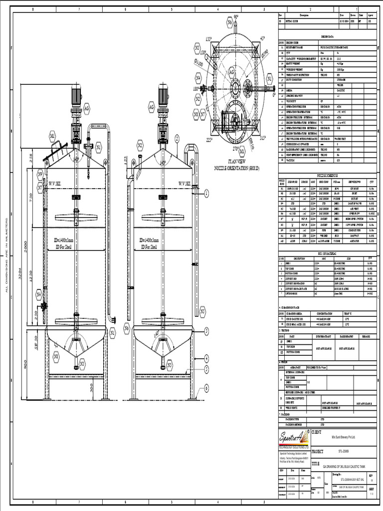 Stl-23069-M-2001-Bct-3kl Caustic Tank Sheet 1 of 3-Model | PDF | Pipe ...