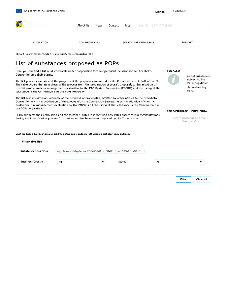 List of Substances Proposed As POPs - Stockholm Convention | PDF