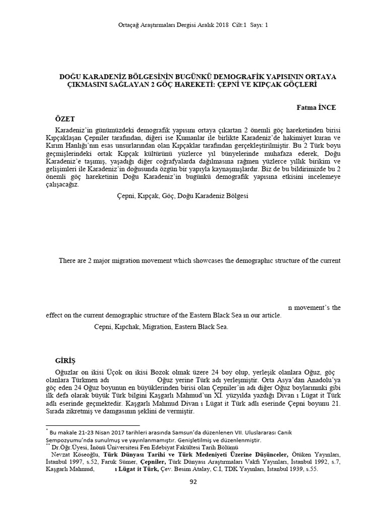 Do - U Karaden - Z B - Lges - N - N Bug - NK - Demograf - K Yapisinin Ortaya - Ikmasini Sa ...