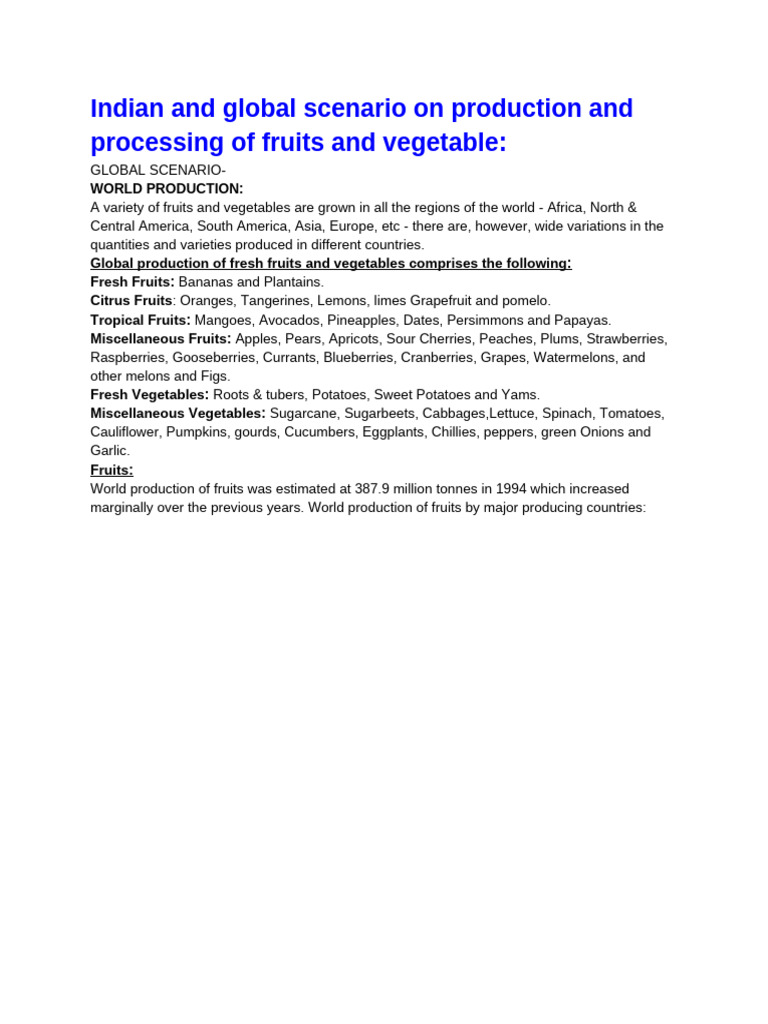 Unit - 1 - Introduction To Horiculture | PDF | Carbohydrates | Vegetables