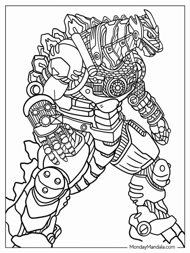 Mechagodzilla Coloring Page For Kids | PDF