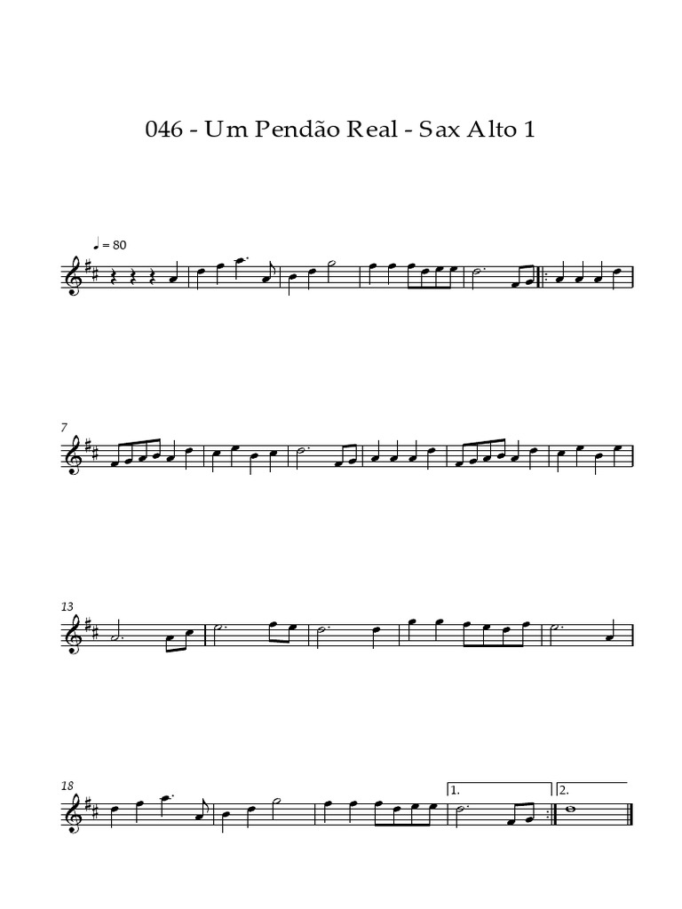 046 - Um Pendão Real - Sax Alto 1 | PDF