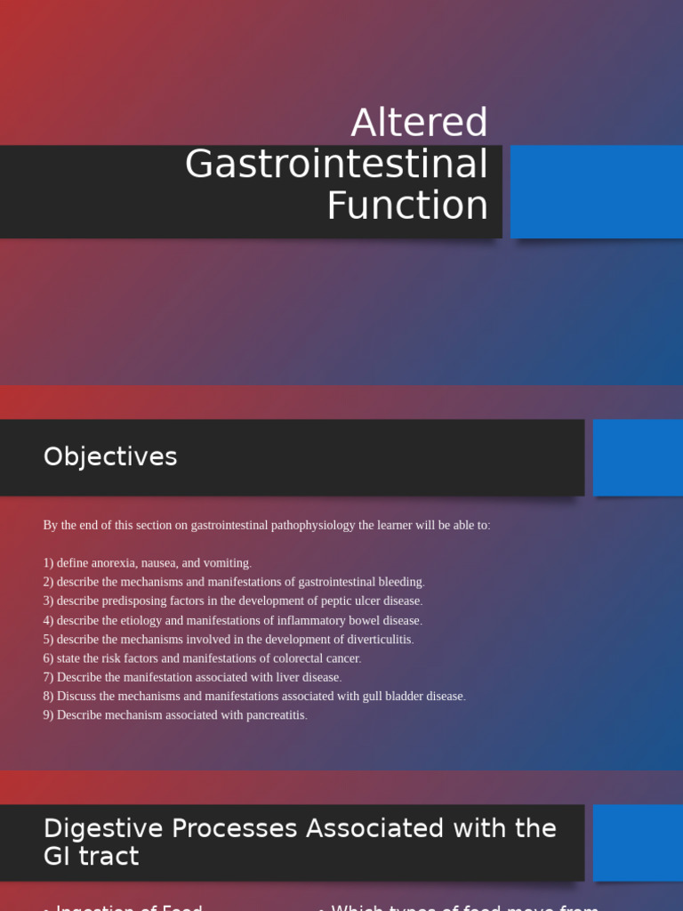 Altered GI Function 2023 | PDF | Hepatitis | Gastrointestinal Tract