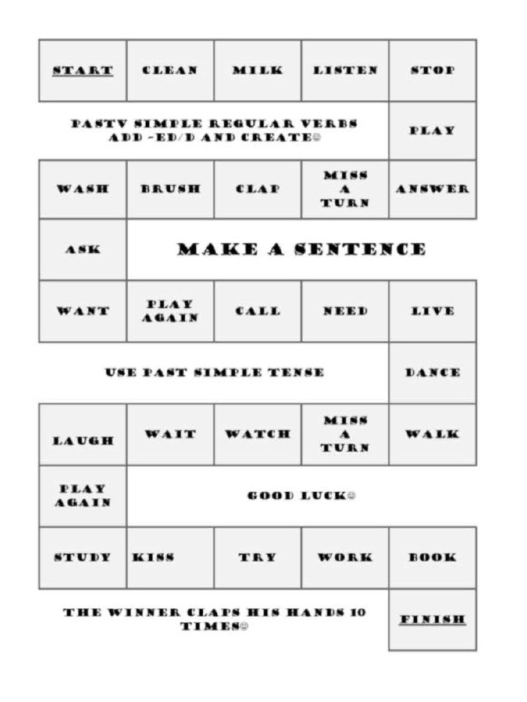 Boardgame Past Simple | PDF