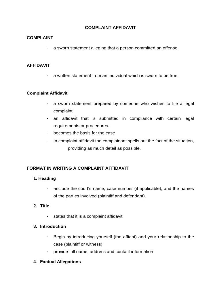 Complaint Affidavit | PDF