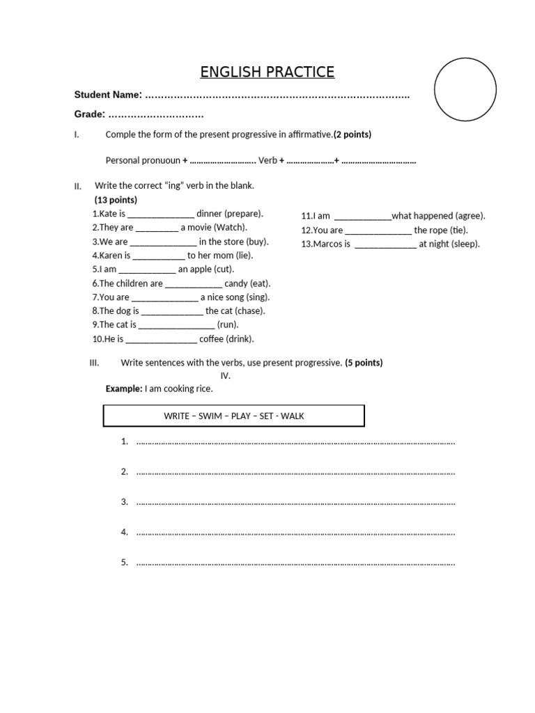 English Practice | PDF | Teaching Methods & Materials