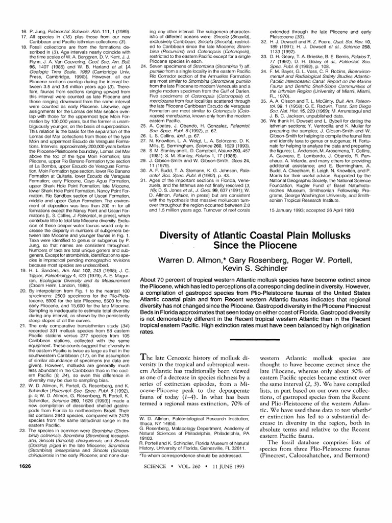 Diversity of Atlantic Coastal Plain Moll | PDF | Evolutionary Biology