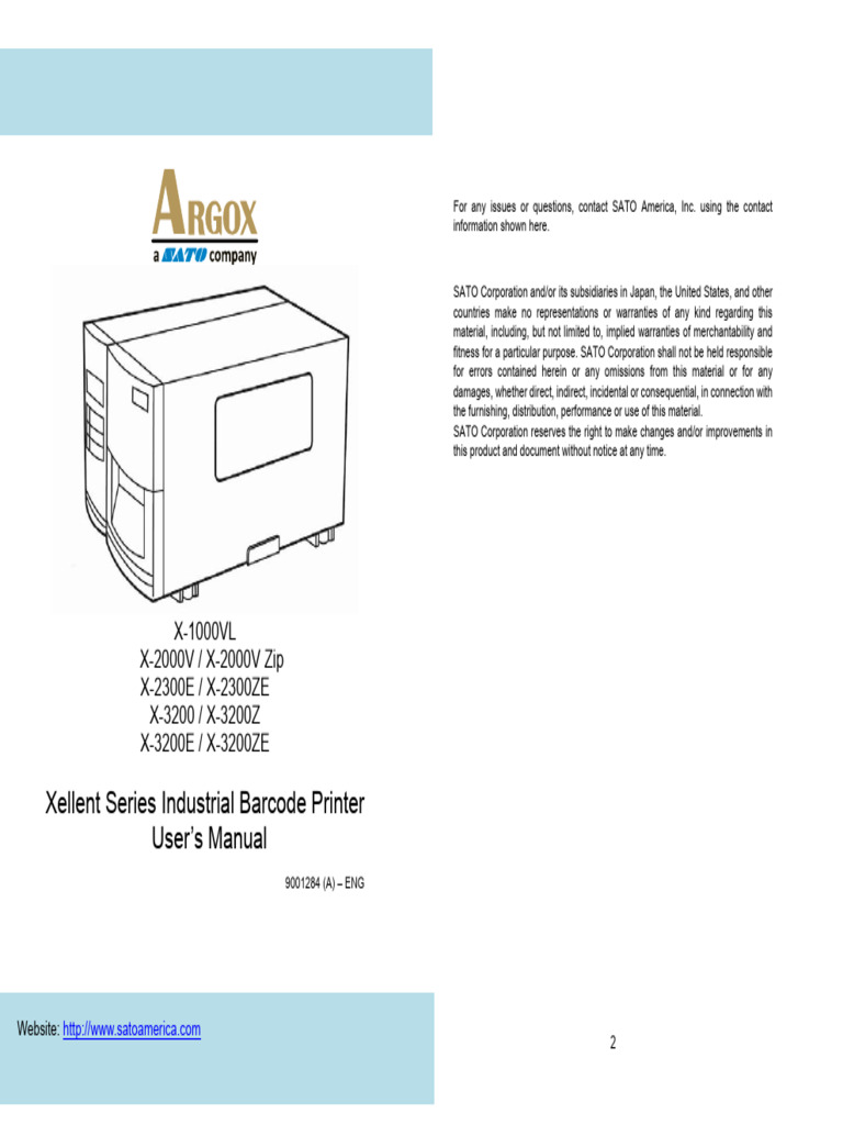 Argox XSeries Users Manual | PDF | Printer (Computing) | Ip Address