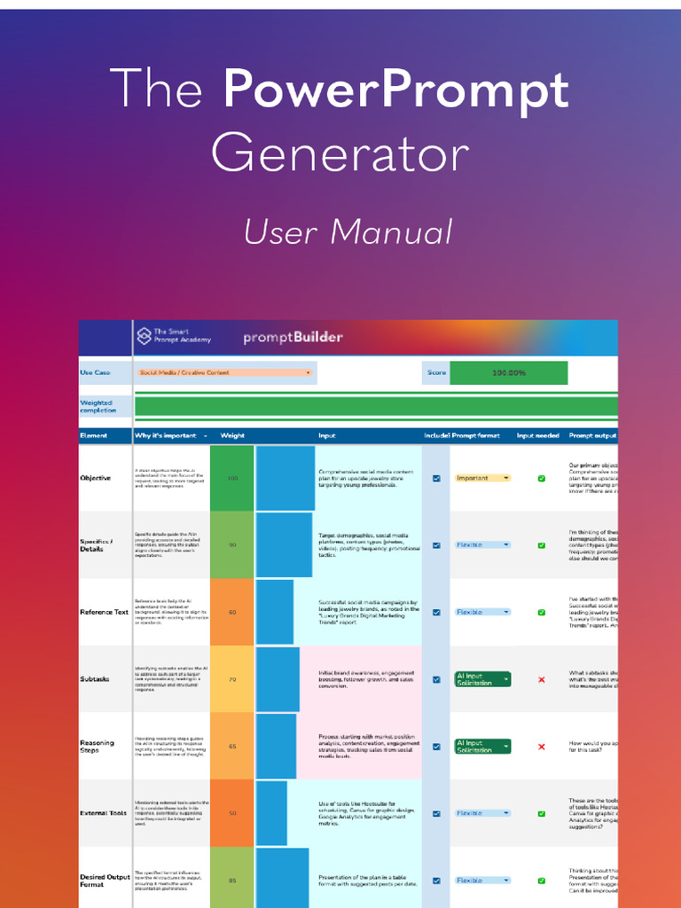 The PowerPrompt Generator - User Guide | PDF | Artificial Intelligence ...