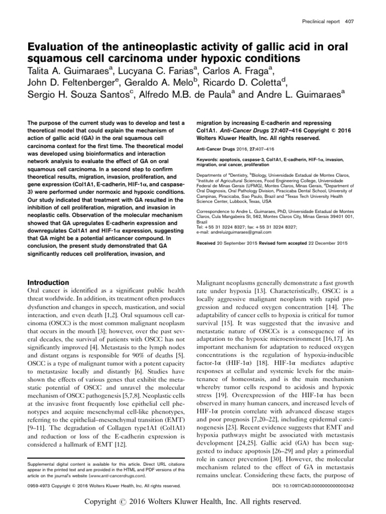 Evaluation of The Antineoplastic Activity Of.4 | PDF | Metastasis | Cancer