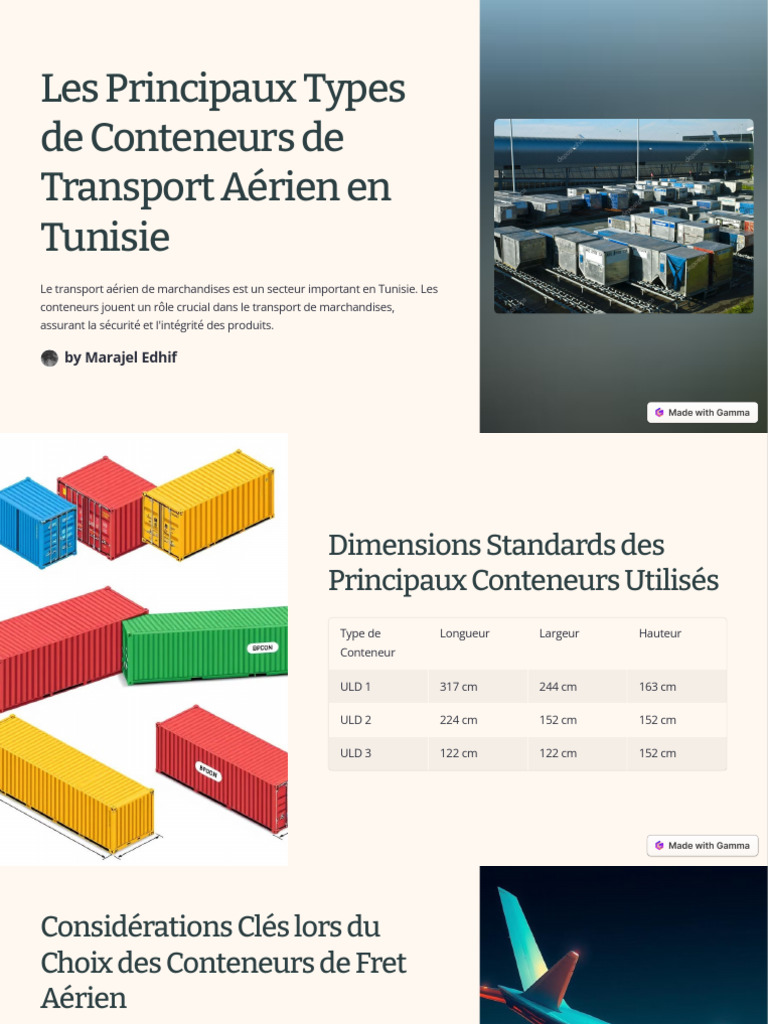 Les Principaux Types de Conteneurs de Transport Aerien en Tunisie | PDF