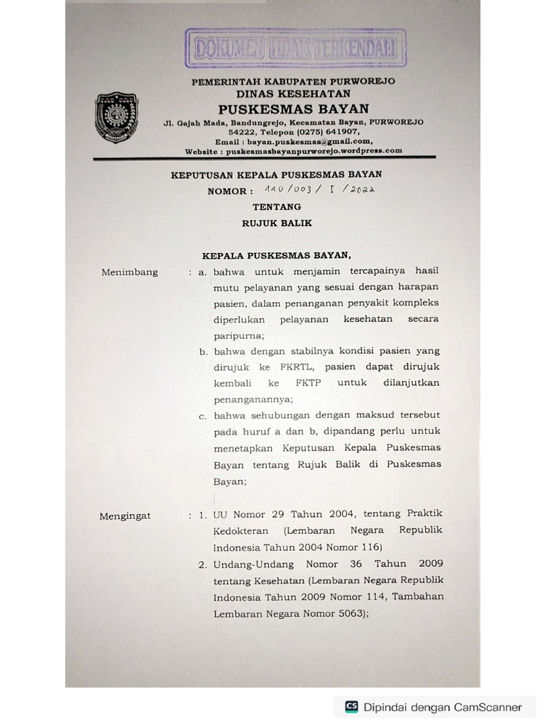 3.7.2.a.1 SK Rujuk Balik | PDF