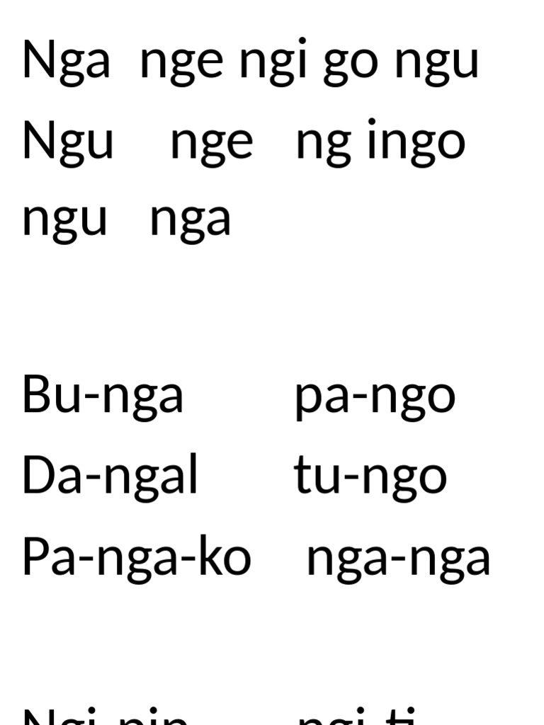 Reading Nga Nge Ngi | PDF