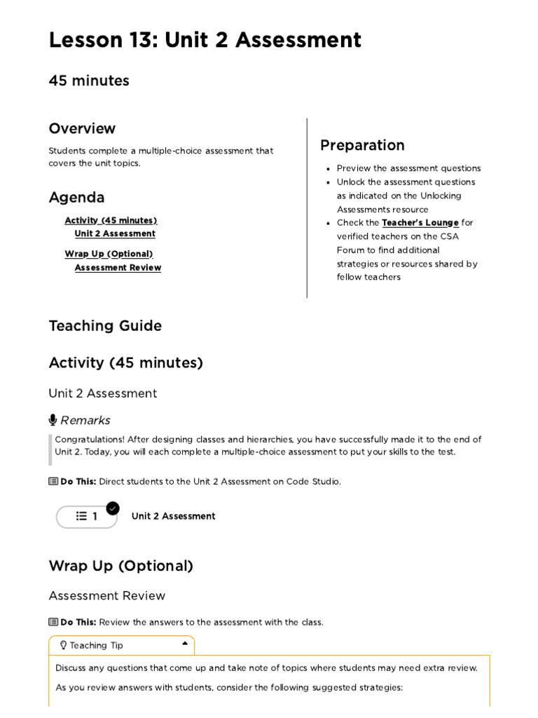 Unit 2 Assessment | PDF | Multiple Choice