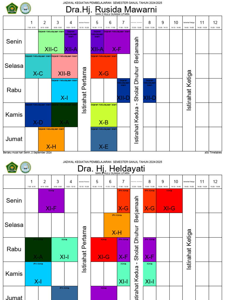 Jadwal PBM Ii Ganjil 24 25 Rev Sept 2024 | PDF